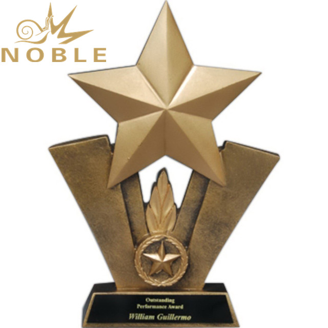 Gold Resin Star Trophy with Black Lasered Plate - Buy Resin Star Trophy ...