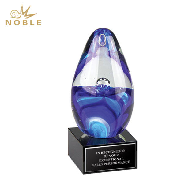 Blue Wave Glass Egg Trophy - Buy Hot sale wholesale hand blown art ...