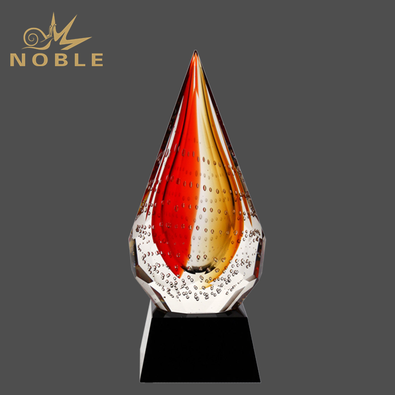 Custom Water Drop Shape Hand Blown Art Glass Trophy - Buy Water Drop ...